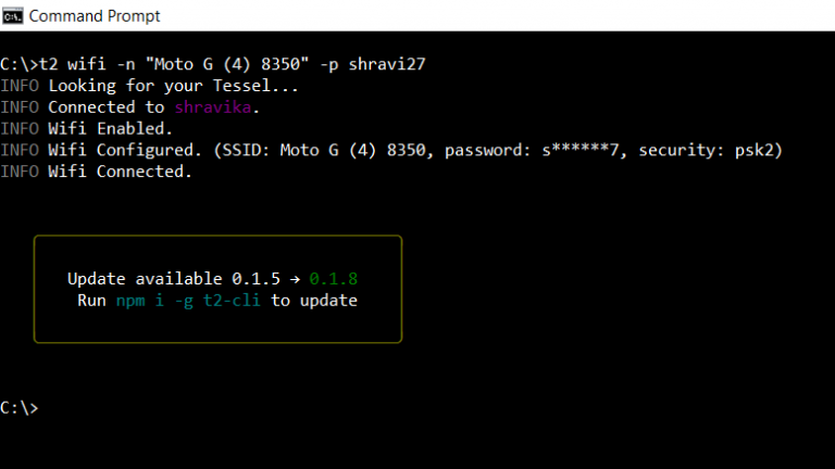 Command Line Interface - Tessel